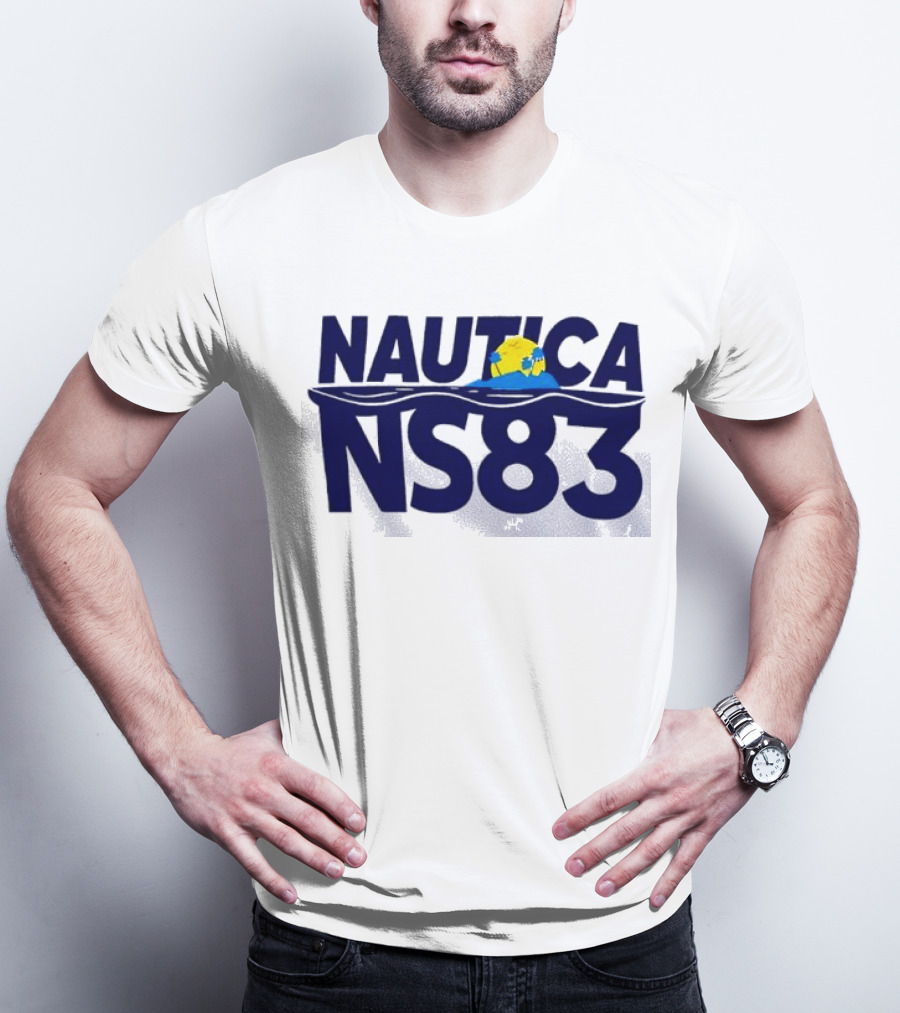 Nautica NS83 Ocean Wave And Globe T-Shirt