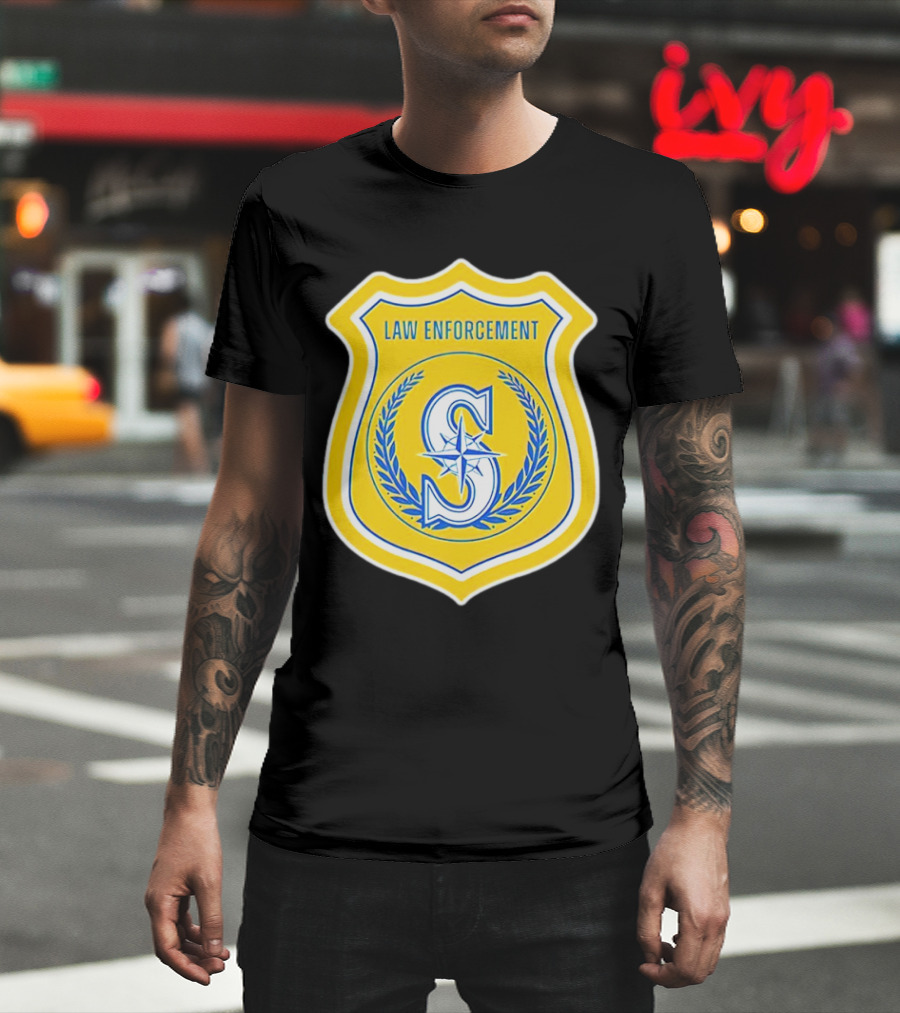 Seattle Mariners Law Enforcement Badge Shield S T-Shirt