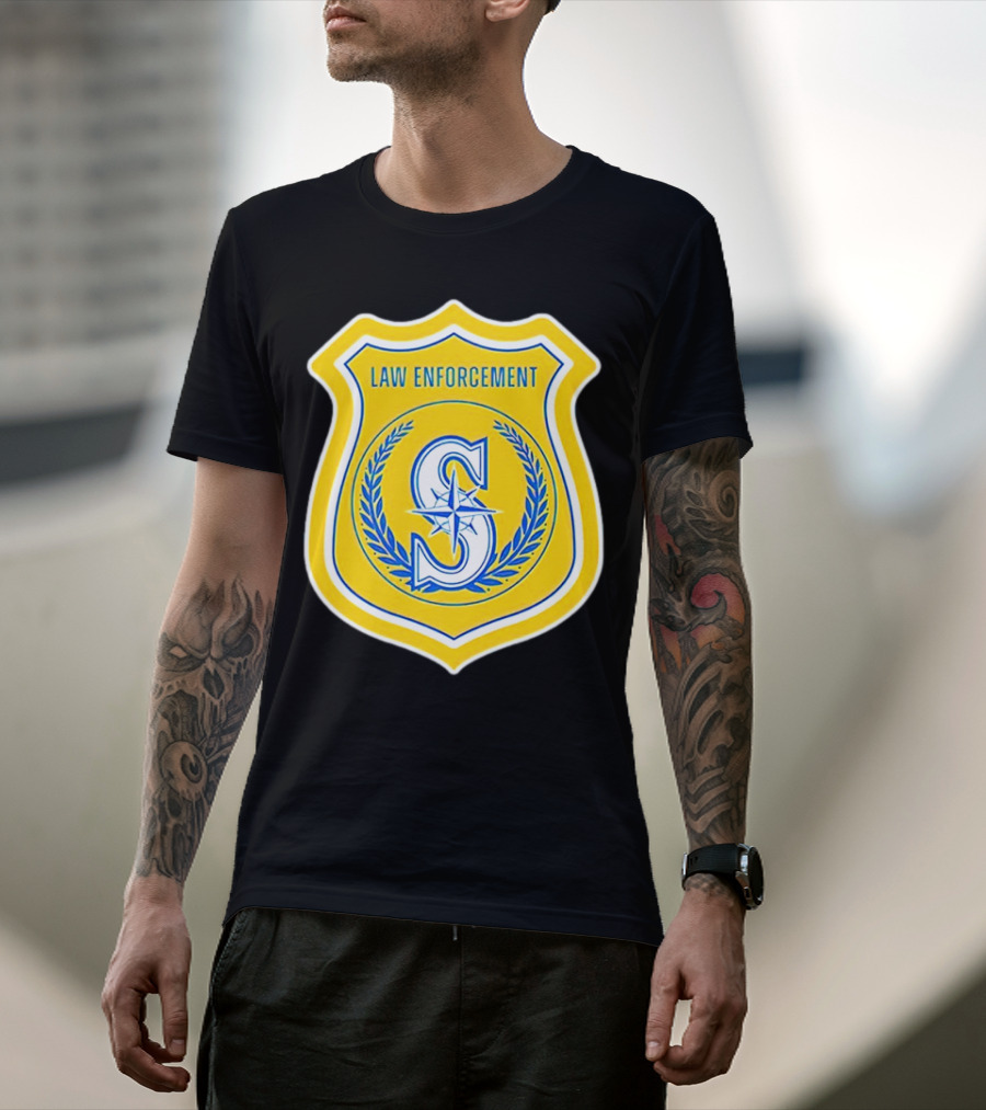 Seattle Mariners Law Enforcement Badge Shield S T-Shirt