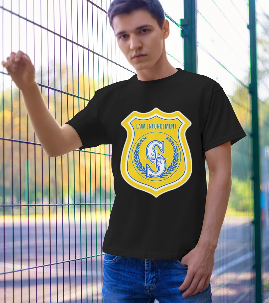 Seattle Mariners Law Enforcement Badge Shield S T-Shirt