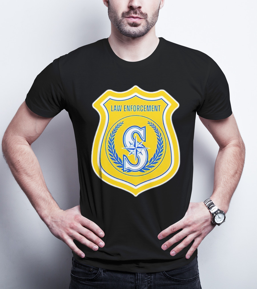 Seattle Mariners Law Enforcement Badge Shield S T-Shirt