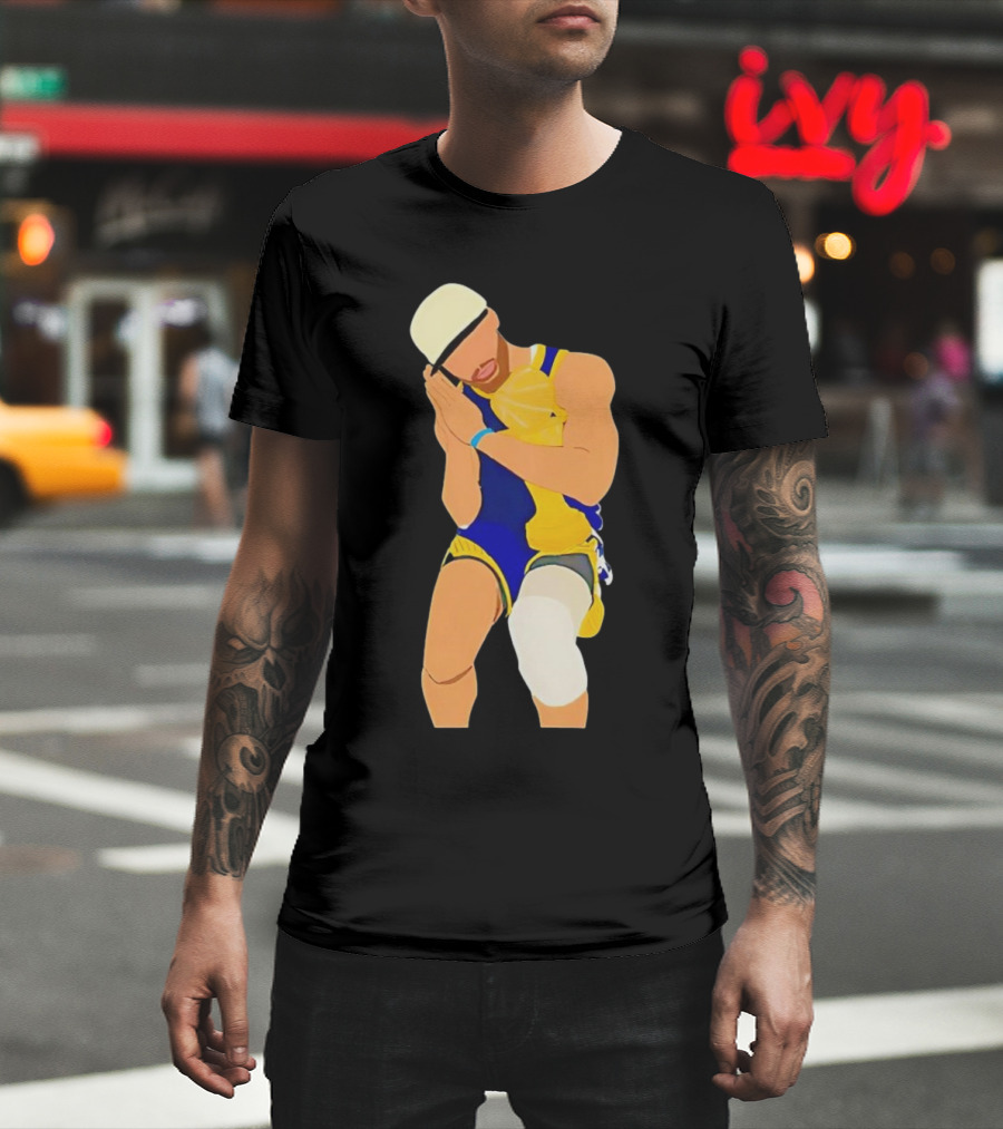 Steph Curry Night Night Basketball Pose With Trophy T-Shirt