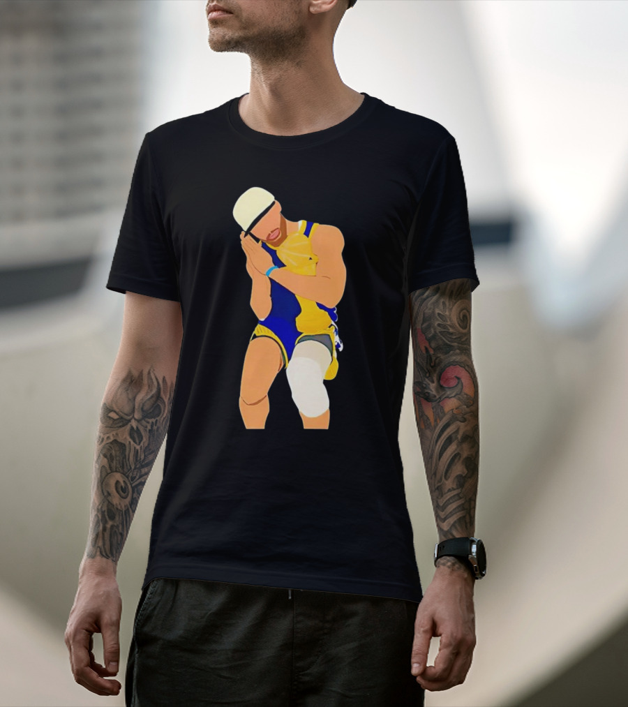 Steph Curry Night Night Basketball Pose With Trophy T-Shirt