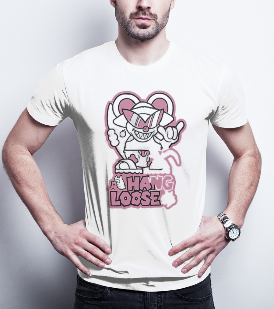Coneyfest Hang Loose Retro Cartoon Mouse Hand Gesture T-Shirt