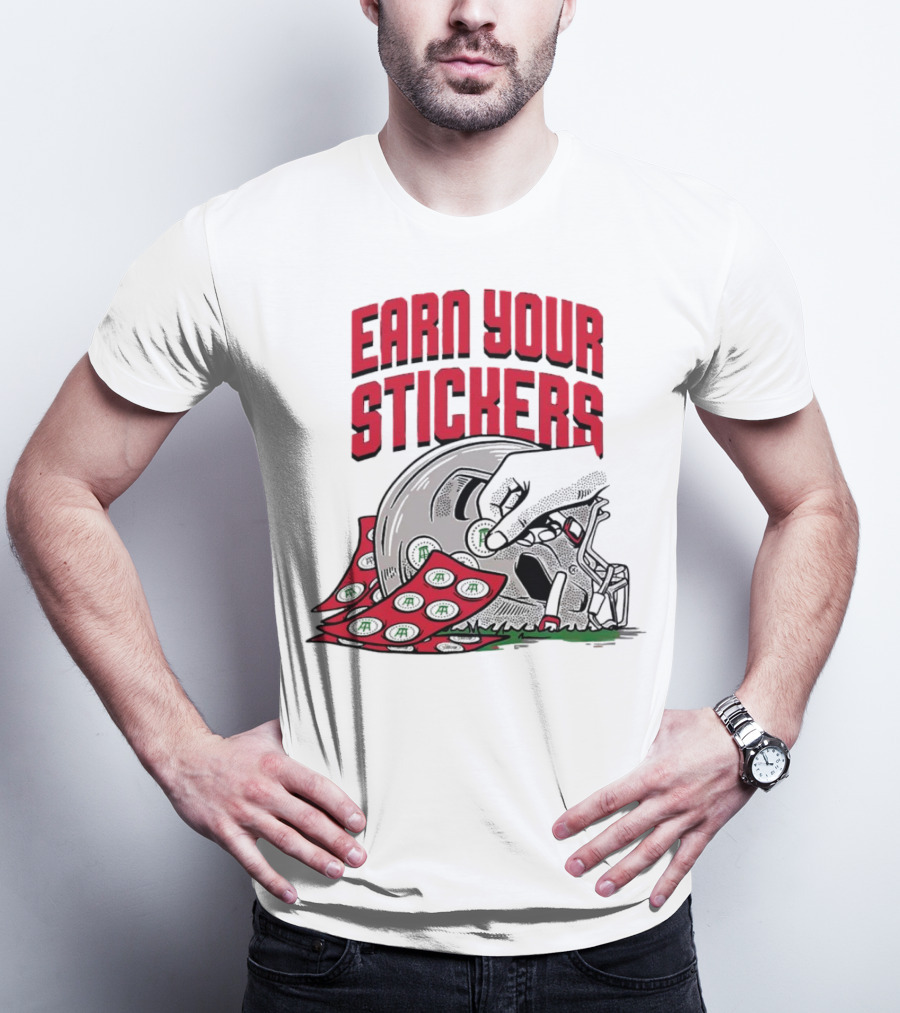 Ohio State Buckeyes Earn Your Stickers Helmet Skull Football T-Shirt