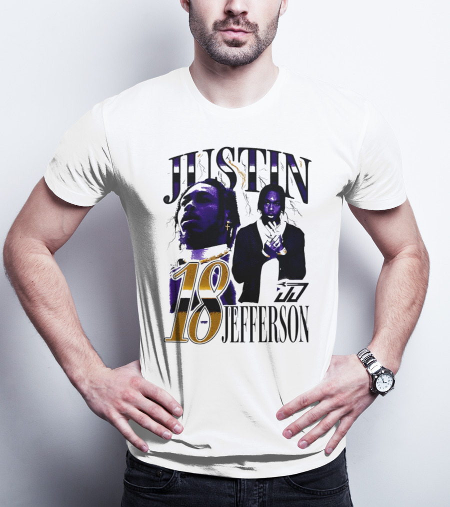 Justin Jefferson 18 Minnesota Vikings Lightning T-Shirt