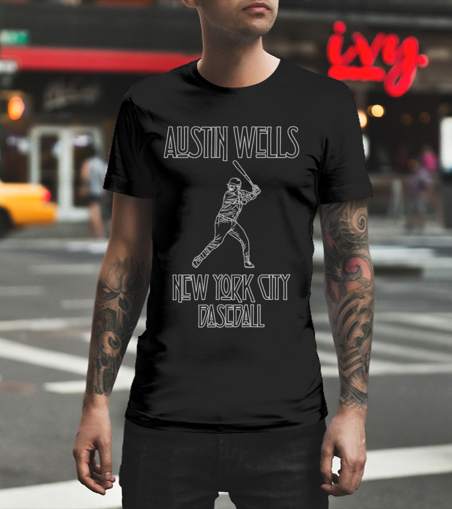Austin Wells Baseball New York City Batter T-Shirt