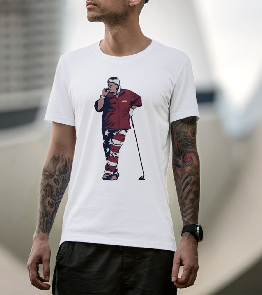 John Daly Sports Legend American Flag Pants Golf T-Shirt