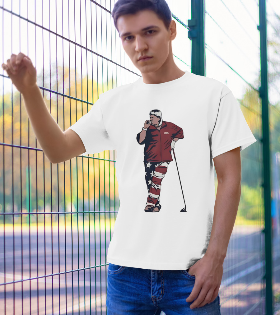 John Daly Sports Legend American Flag Pants Golf T-Shirt