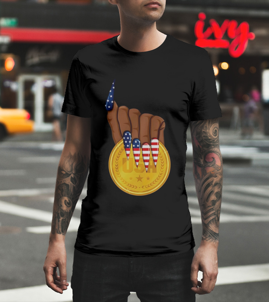 Gold Medal USA American Nails Sha’Carri Richardson T-Shirt