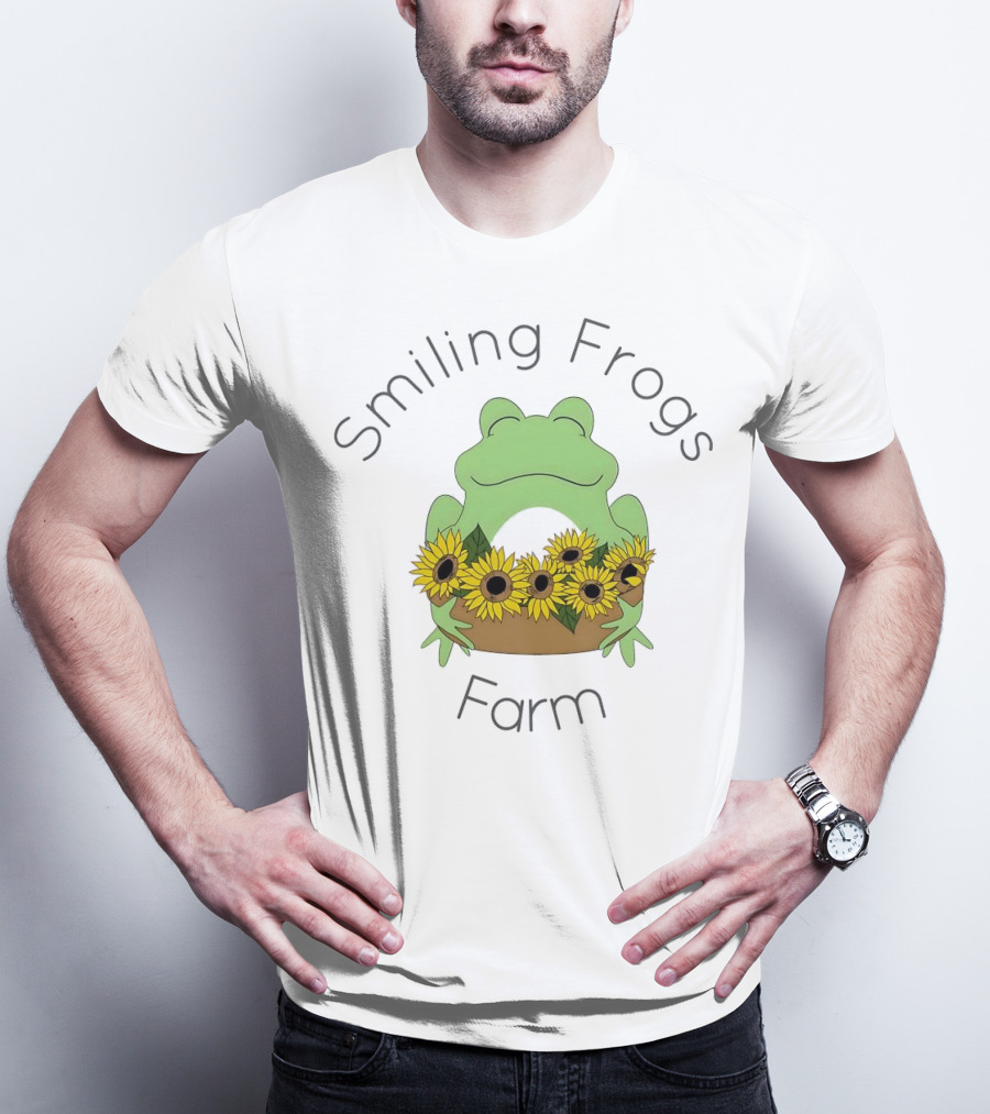 Smiling Frogs Farm Sunflowers Frogs T-Shirt