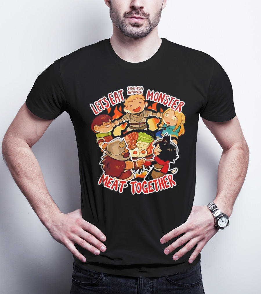 Let's Eat Monster Meat Together Non-FDA Approved Dungeon Meshi T-Shirt