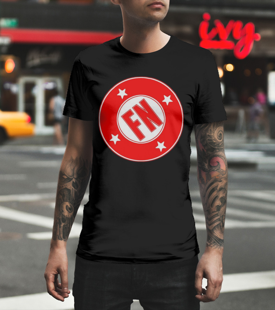 ALL FN Wrestling Red Circle Stars Shield T-Shirt