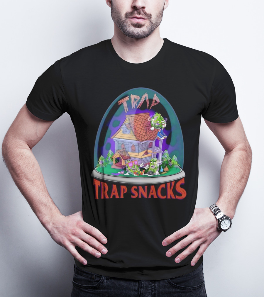 Trap Snacks Haunted House Theme Cannabis Character Dome T-Shirt