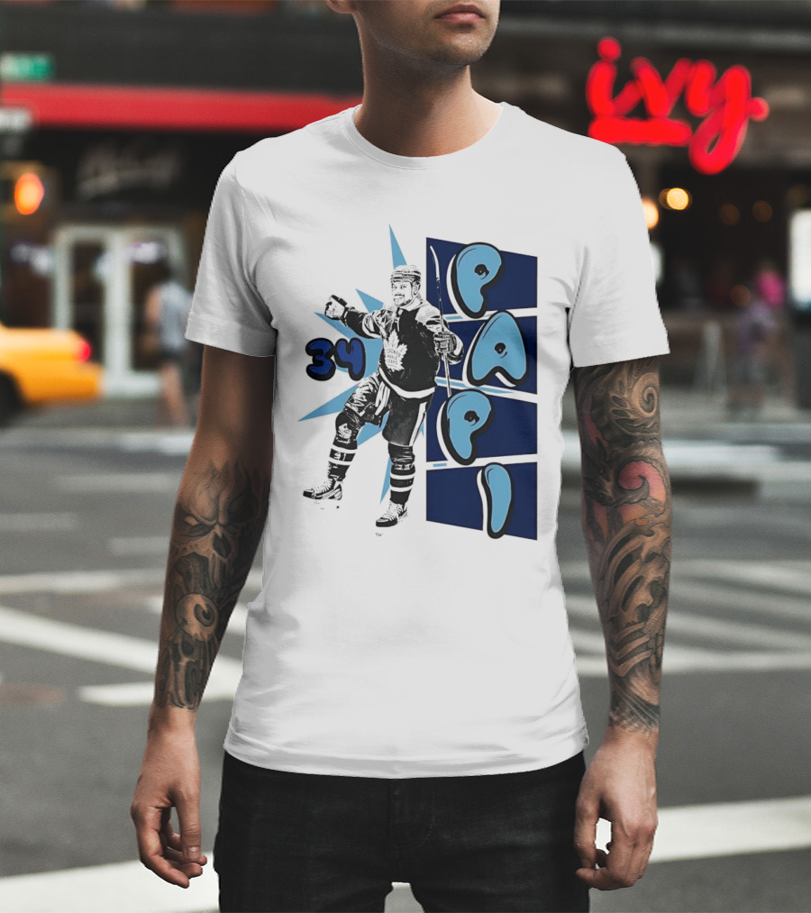Toronto Maple Leafs Auston Matthews 34 Papi Hockey Legend T-Shirt