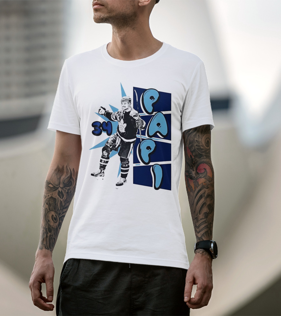 Toronto Maple Leafs Auston Matthews 34 Papi Hockey Legend T-Shirt