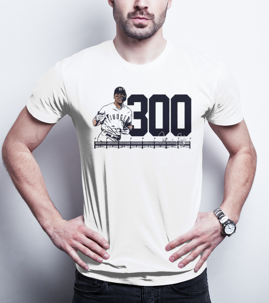 Aaron Judge 300 Career Home Runs Yankees Signature T-Shirt
