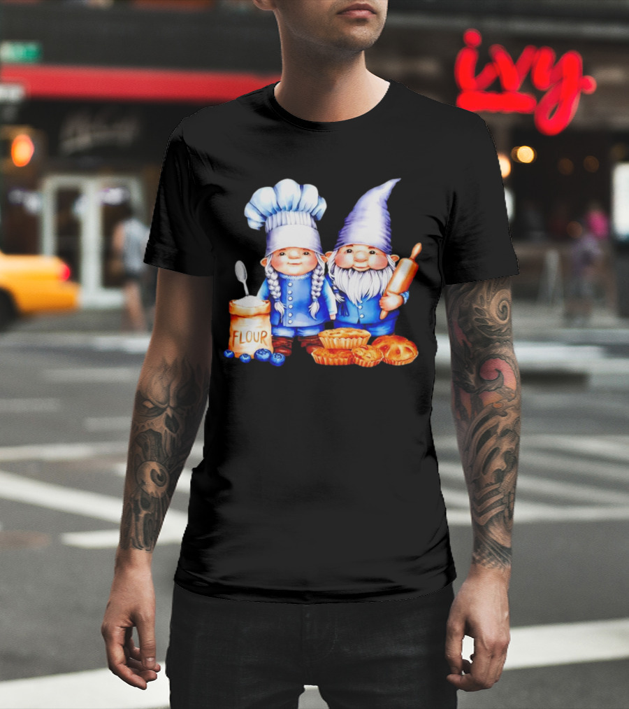 Adorable Baking Gnomes With Flour And Pastries T-Shirt