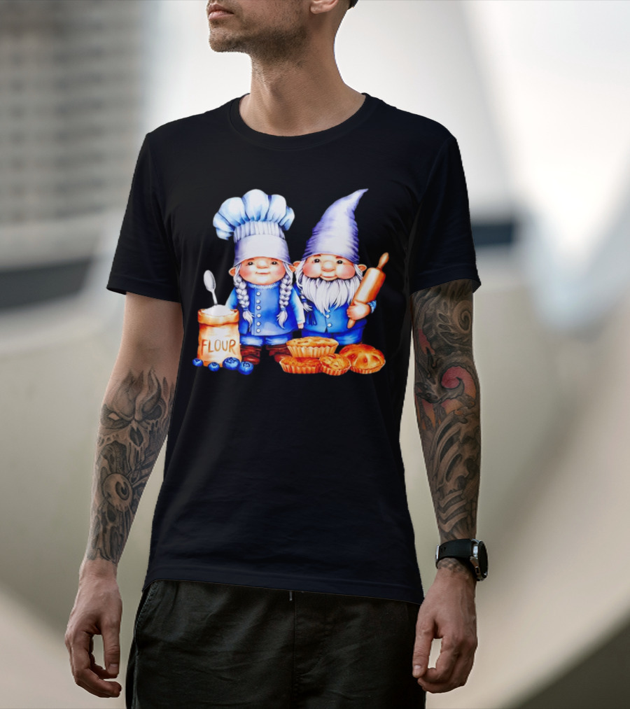 Adorable Baking Gnomes With Flour And Pastries T-Shirt