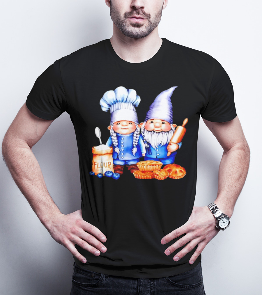 Adorable Baking Gnomes With Flour And Pastries T-Shirt