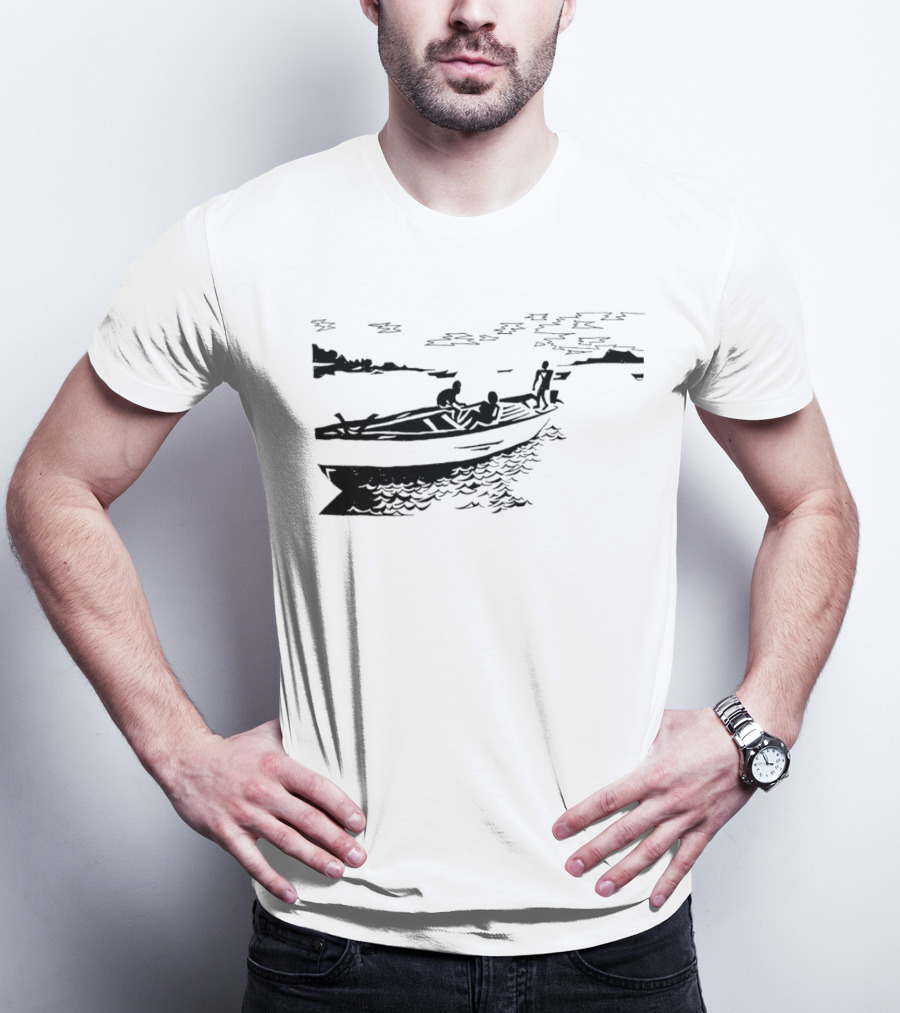 Boat On Lake Malawi Silhouette Scene T-Shirt