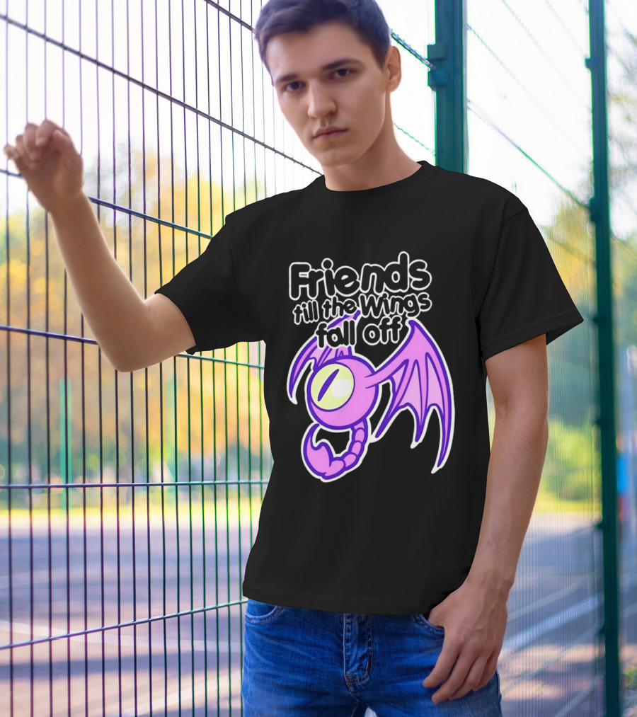 Friends Till The Wings Fall Off Purple Winged Creature T-Shirt
