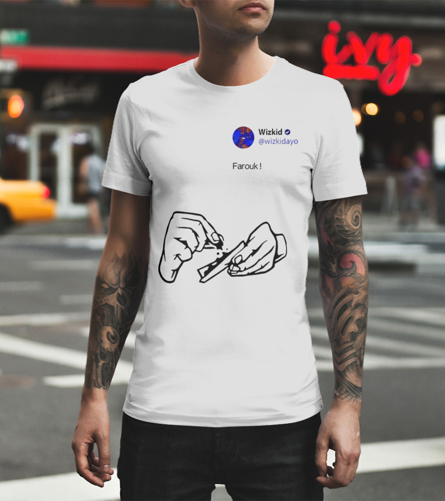Wizkid @wizkidayo Farouk Godson Wear Hands Rolling T-Shirt