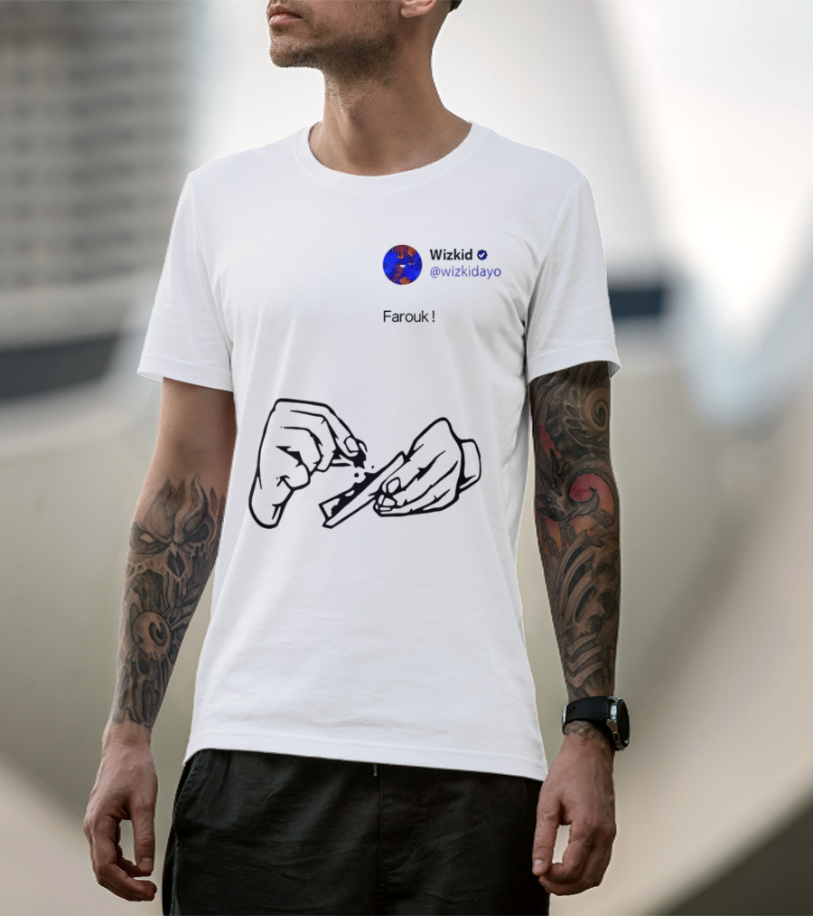 Wizkid @wizkidayo Farouk Godson Wear Hands Rolling T-Shirt