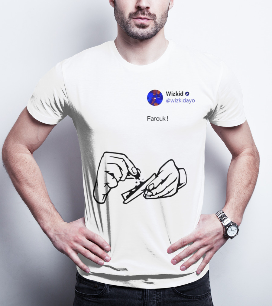 Wizkid @wizkidayo Farouk Godson Wear Hands Rolling T-Shirt
