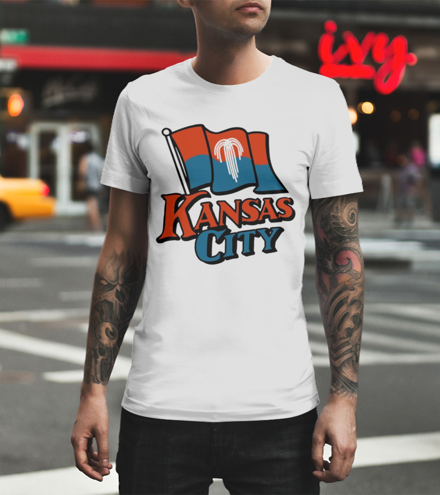 Kansas City Flag With Orange And Blue T-Shirt