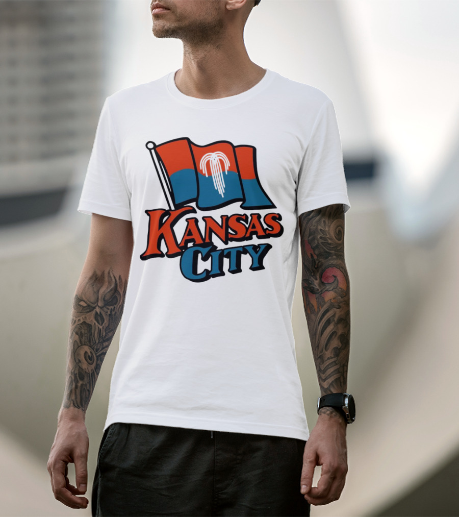 Kansas City Flag With Orange And Blue T-Shirt