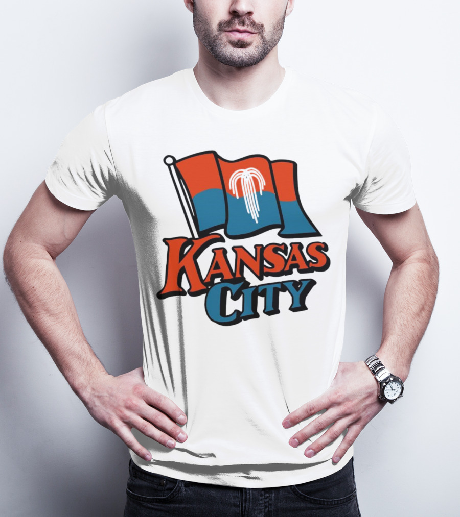 Kansas City Flag With Orange And Blue T-Shirt