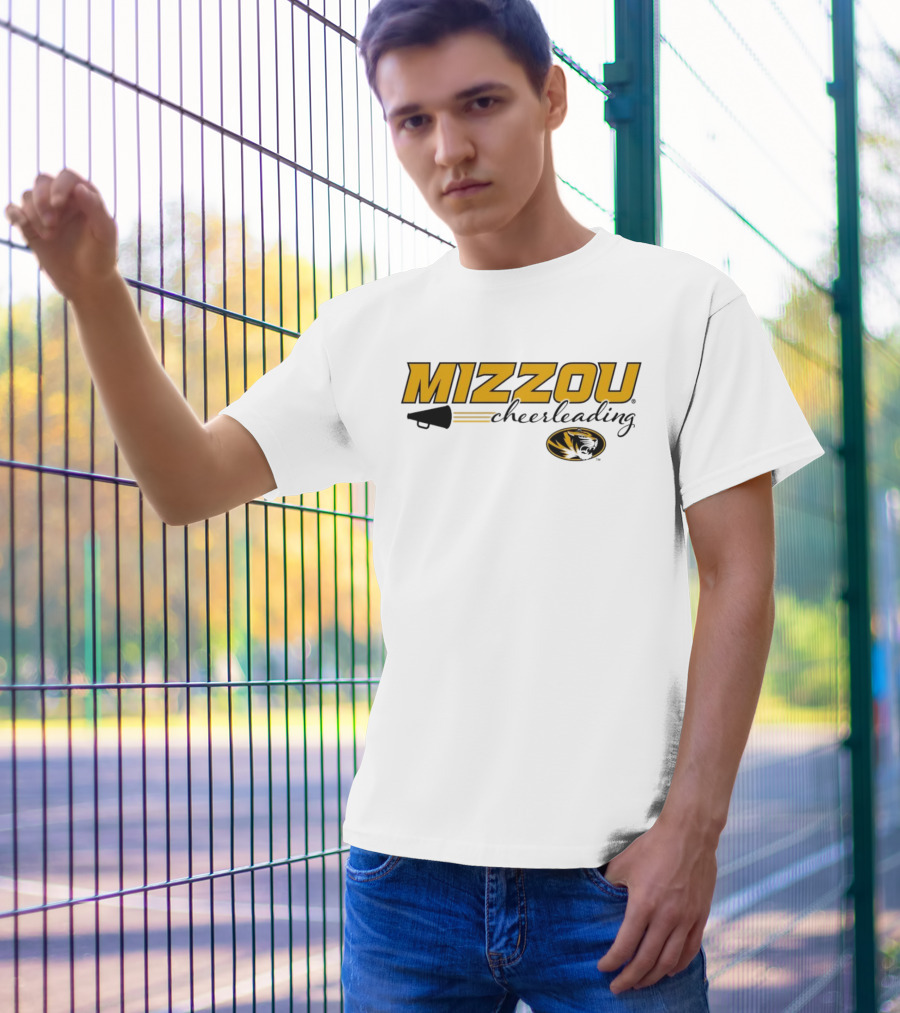 Mizzou Cheerleading Megaphone Oval Tiger Head T-Shirt