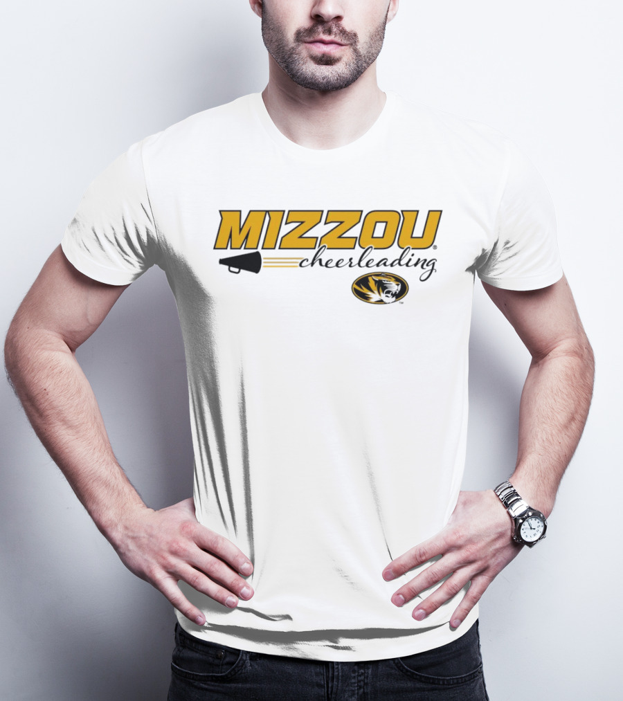 Mizzou Cheerleading Megaphone Oval Tiger Head T-Shirt