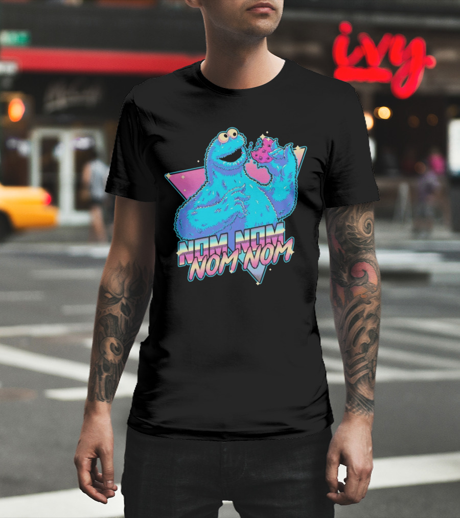 Nom Nom Nom Monster Who Loves A Cookie T-Shirt