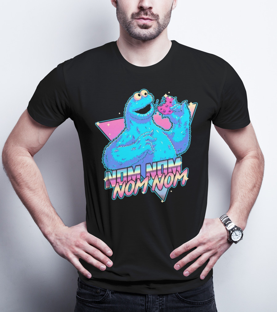 Nom Nom Nom Monster Who Loves A Cookie T-Shirt