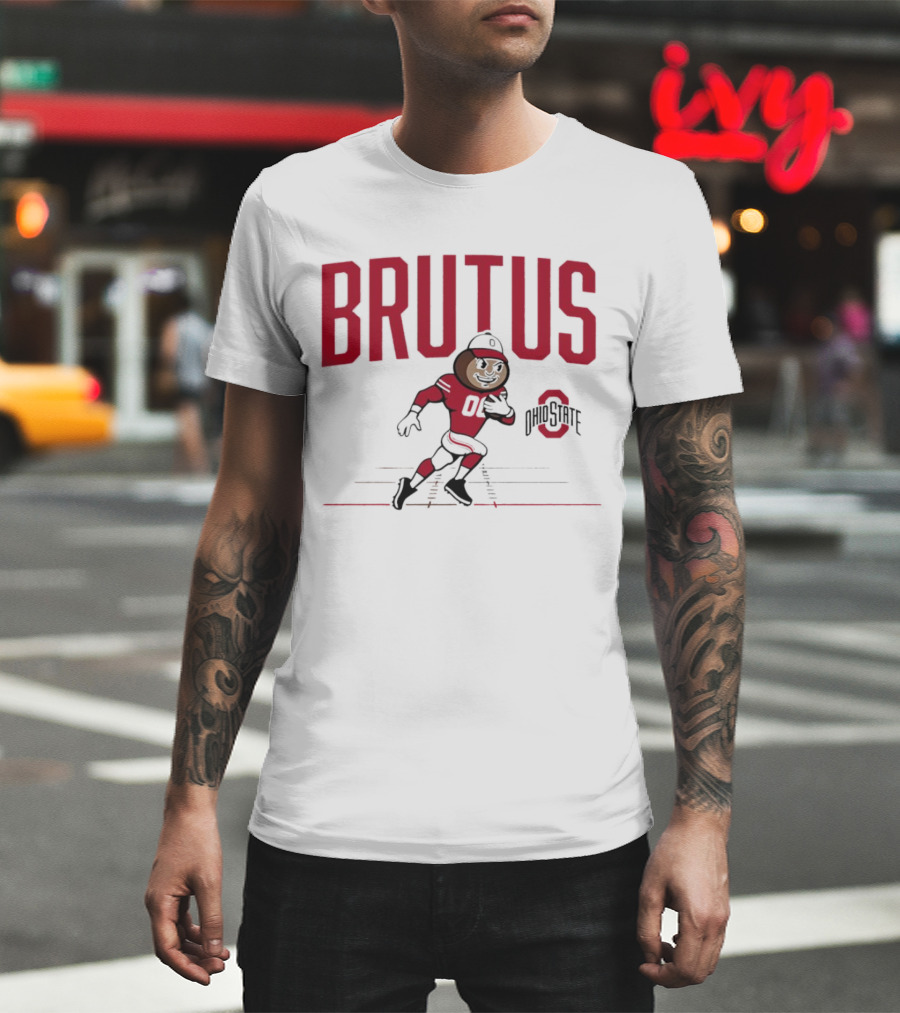 Brutus Ohio State Buckeyes 00 Running Mascot T-Shirt