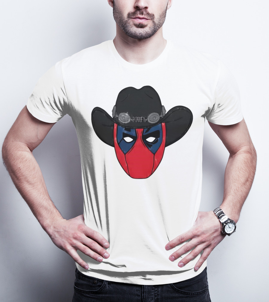 Por Favor Porfapool Deadpool Cowboy Hat Mask T-Shirt