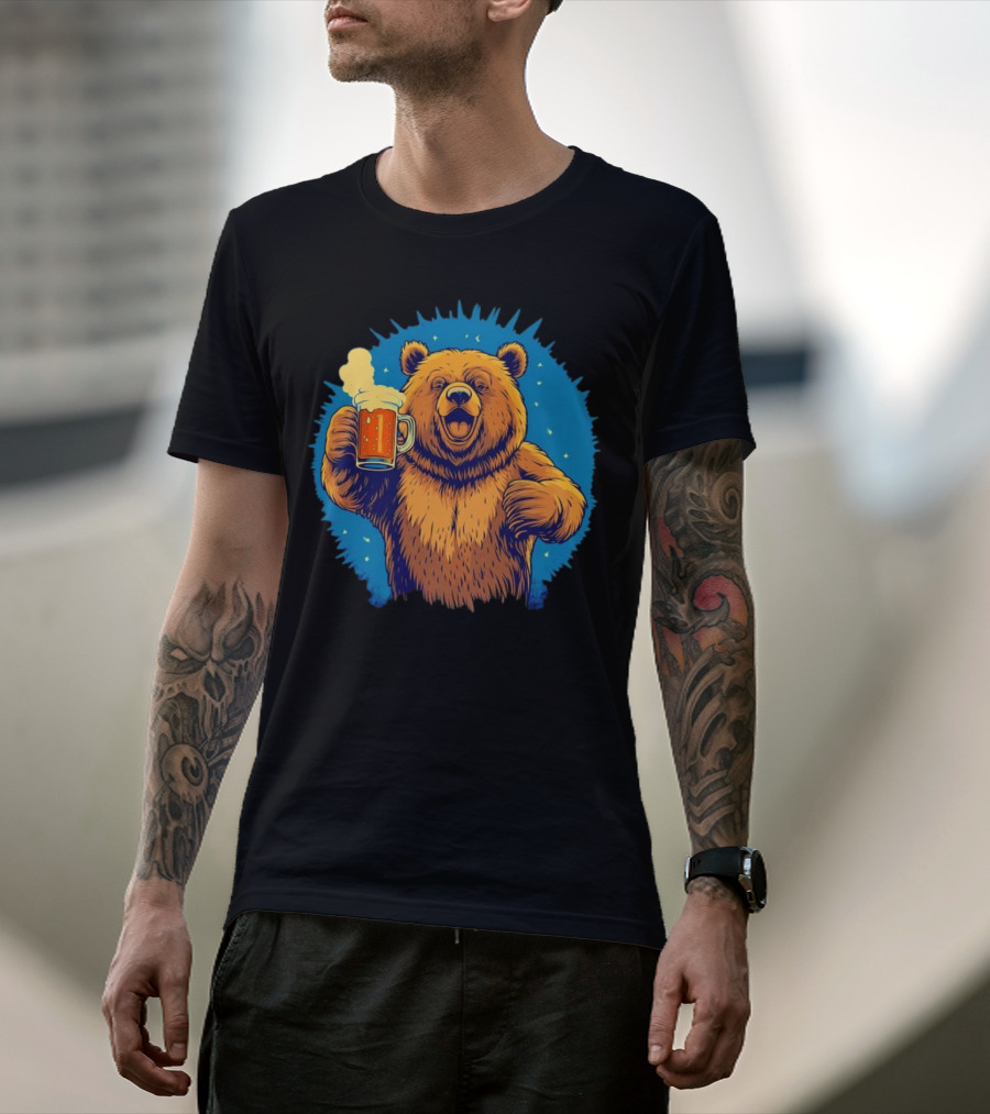 Bear Drink Beer Ging T-Shirt