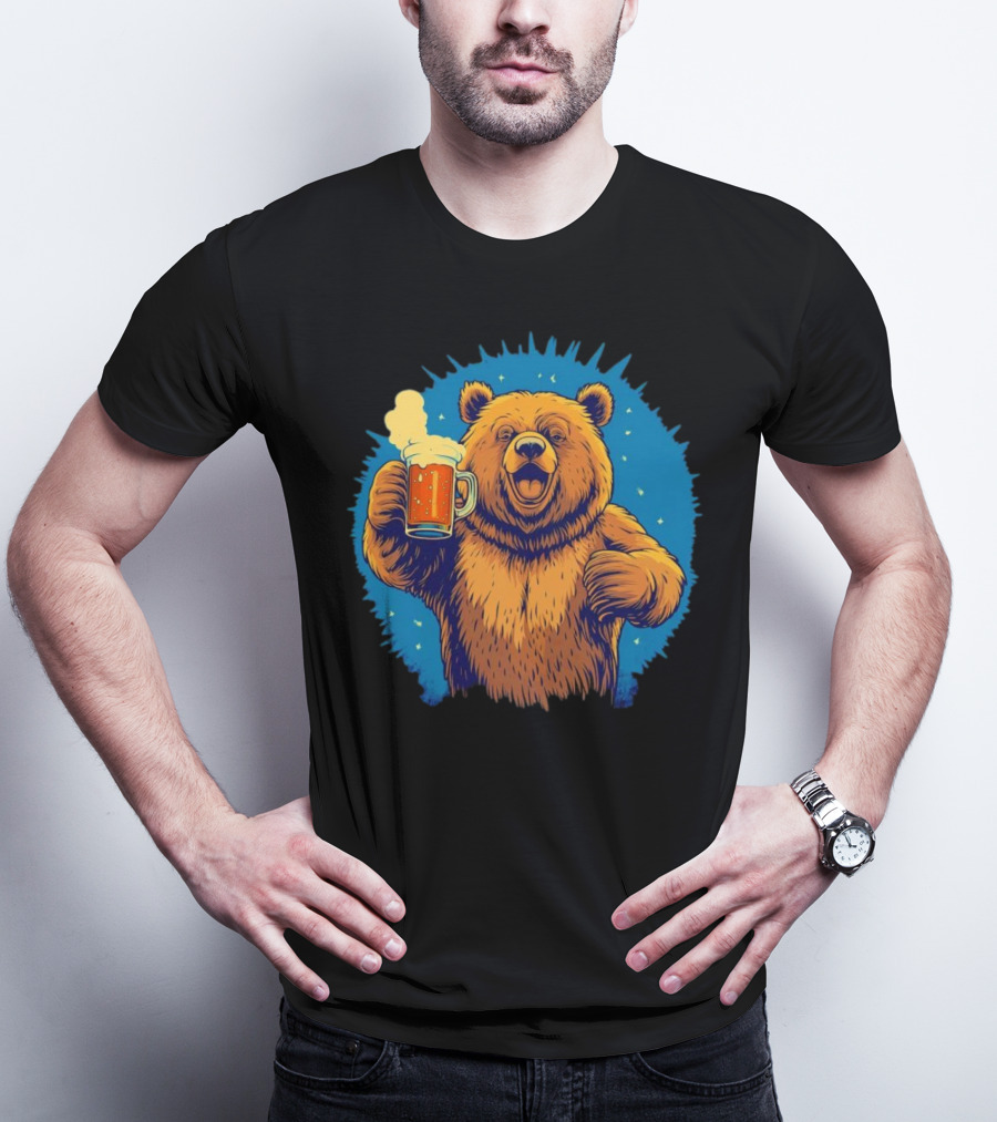 Bear Drink Beer Ging T-Shirt