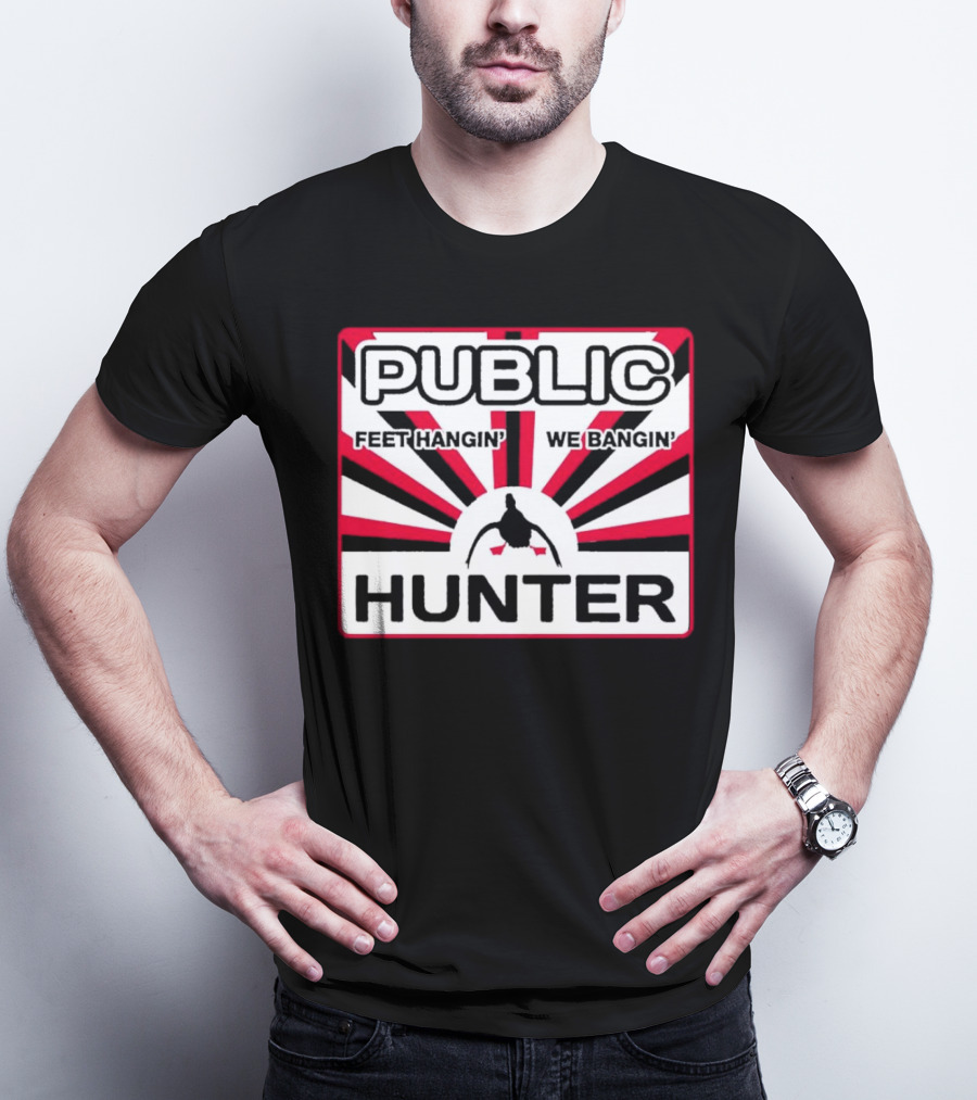 Public Hunter Feet Hangin' We Bangin' Retro Sunburst T-Shirt