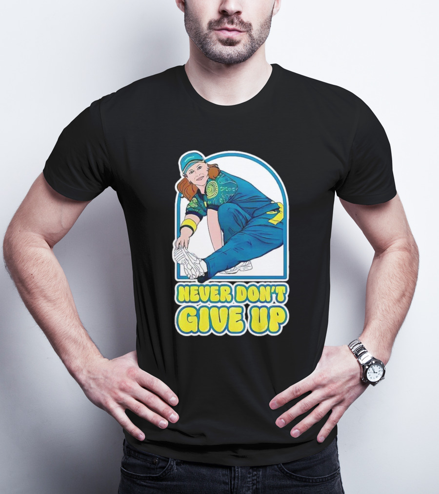 Never Don’t Give Up Raygun Rachael Gunn T-Shirt