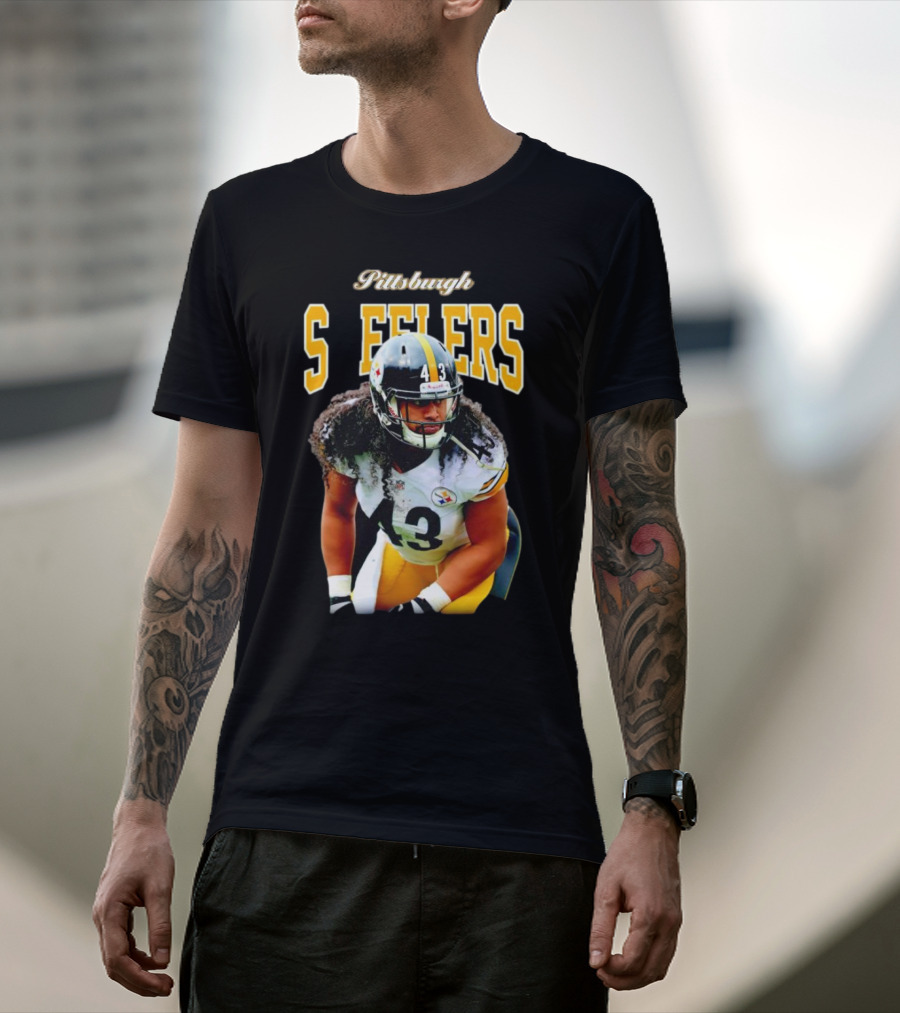 Pittsburgh Steelers Troy Polamalu Retired Player Number 43 Sideline T-Shirt