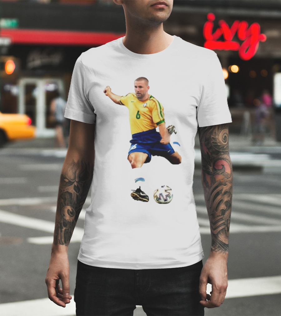 Shawberto Carlos Footballer In Brazilian Kit With Ball T-Shirt