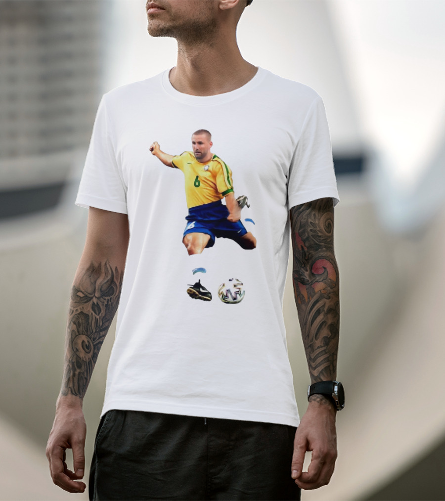 Shawberto Carlos Footballer In Brazilian Kit With Ball T-Shirt