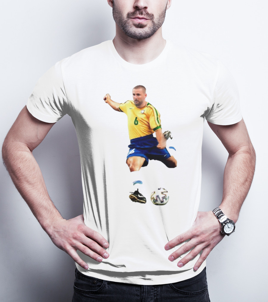 Shawberto Carlos Footballer In Brazilian Kit With Ball T-Shirt