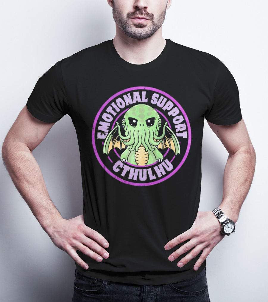 Emotional Support Cthulhu Cute Old One Mythos T-Shirt