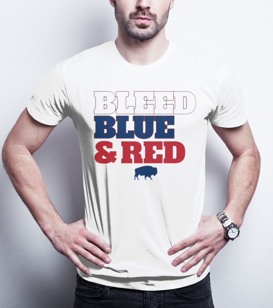 Bleed Blue And Red Buffalo Bills T-Shirt