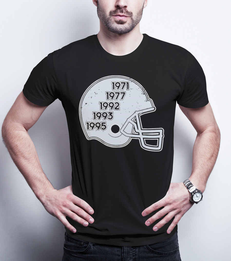Dallas Cowboys Glory Years 5 Times Helmet 1971 1977 1992 1993 1995 T-Shirt