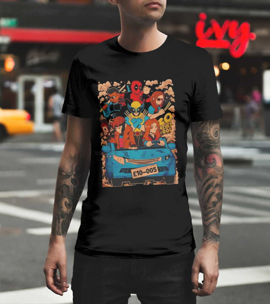 Deadpool Wolverine X-Men Multiverse Cameo 20th Century Ride Characters T-Shirt